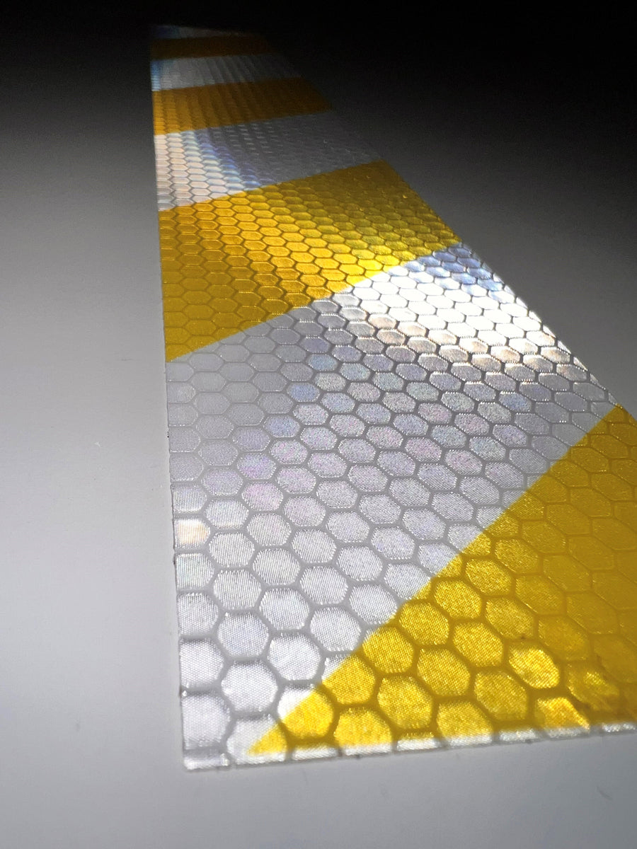 Safety Marker Peel & Stick Highly Reflective Strips Yellow White Strip